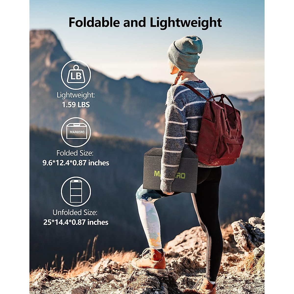 MARBERO Portable Power Station with Solar Panel Kit Solar Generator Included 110V Laptop Charger for Outdoor Home Camping Emergency RV