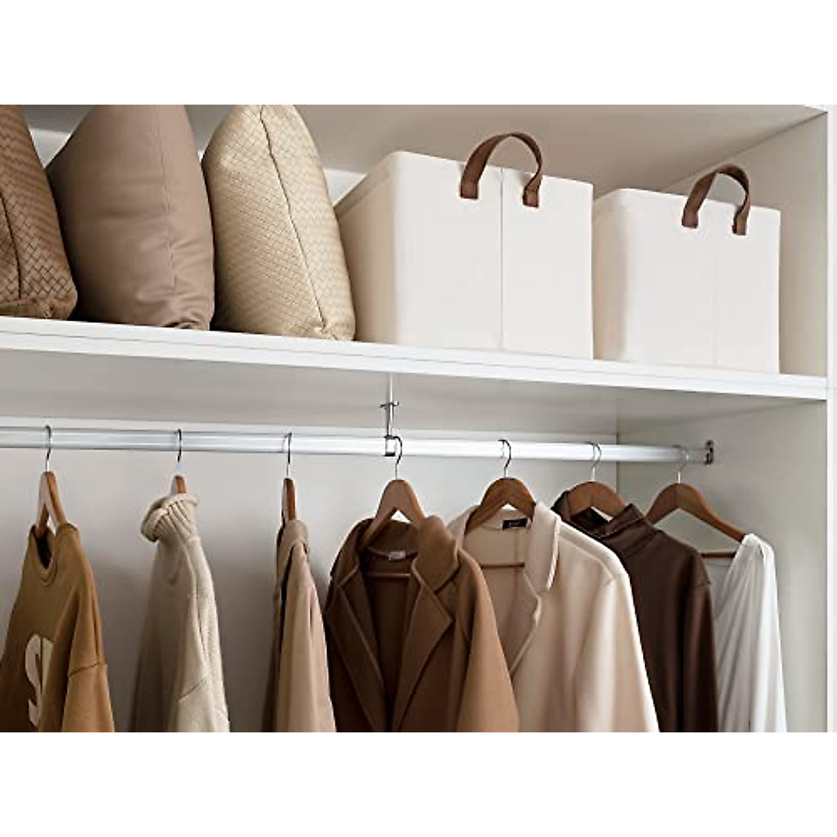 StorageWorks 45L Extra Large Fabric Storage Bins with PU Handles 2-pack, Underbed Storage Box, Under Bed Clothes Organizer With Sturdy Structure and Ultra Thick Fabric 2-pack