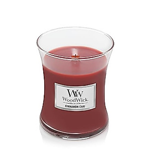 WoodWick Medium Hourglass Scented Candle | Cinnamon Chai | with Crackling Wick | Burn Time: Up to 60 Hours