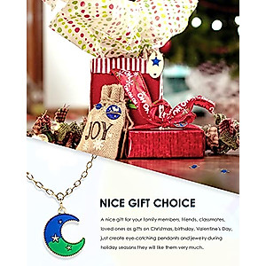 JIALEEY Assorted Gold Plated Enamel Cat Moon Star Celestial Charm Pendant DIY for Earrings Necklace Bracelet Jewelry Making and Crafting