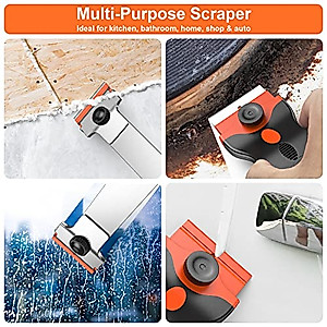 BSUXMAFG Razor Blade Scraper, 2PCS Razor Scraper Tool, 2-in-1 Razor Scraper Set with 30Pcs Razor Blades, for Removing Label, Registration Sticker, Tint, Grease from Windshield, Appliance, Glass