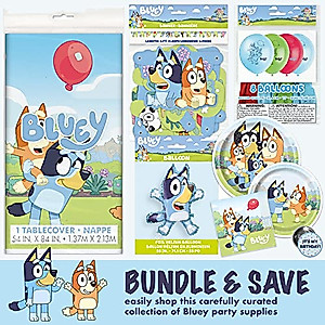 Unique Bluey Birthday Party Supplies | Bluey Party Supplies | Bluey Birthday Decorations | Bluey Party Decorations | With Bluey Balloons, Banner, Tablecover, Bluey Plates, Bluey Napkins, Button