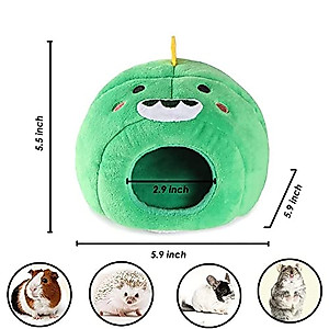 Warm Small Pet Animals Bed Plush Mini Pet Hideout Dutch Pig Hamster Hedgehog Chinchilla Rat Nest(Bear)