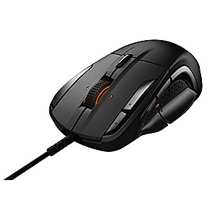 SteelSeries Rival 500 MMO/MOBA 15-Button Programmable Gaming Mouse - 16,000 CPI, Black