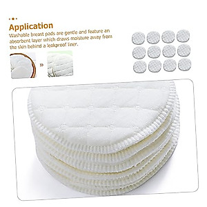 SAFIGLE 12Pcs Professional Breastfeeding Patches Breast-Feeding Washable White Absorbent Nursing pad Cotton Nursing Pads Breastfeeding Gel Pads Breast Milk Cotton Chest pad