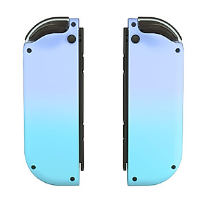 eXtremeRate DIY Replacement Shell Buttons for Nintendo Switch & Switch OLED, Gradient Violet Blue Housing Case with Corlorful Button for Joycon Handheld Controller [Only The Shell, NOT The Joycon]