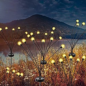 YUNJACKEYDZ Solar Garden Lights-Outdoor Solar Lights for Yard-Solar Powered Firefly Lights Outdoor Waterproof Wind Dancing Solar Lights for Landscape Decoration Lights Yard Patio Pathway Decoration