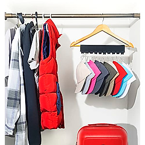 hat organizer for closet 2pcs - Cap Organizer Holder for Hanger & Closet, 10 caps hat hanger for baseball caps Upgrade your clothes hanger to a cap organizer hanger and maximize your closet storage