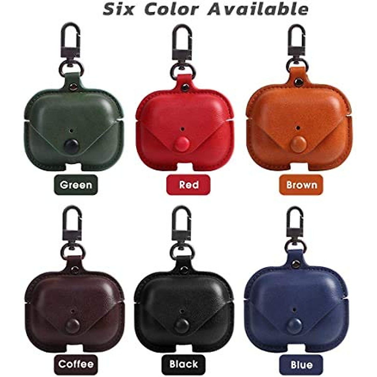 for AirPods Pro 3 Case (2019, Personalized Leather Portable Protective Case/Cover Shockproof with Loss Prevention Clip for Apple AirPods Por Cover Keychain Kits (Black)