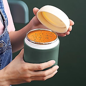 10 oz+13.8 oz Snack Cup, Reusable Overnight Oats Container with Leak-Proof Design, Toppings Compartment, and Dual-Sealing Lid, Portable & Lightweight for Work, Travel, Gym - Dishwasher Safe (green)