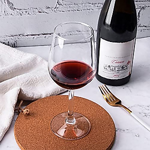 FAWLES Fully Tempered Wine Glasses, Shock Resistant Wine Glass Set for Red or White Wine, Dishwasher Safe Stem Glasses for Restaurants, Bars, Home (Set of 8, 15.5 oz)