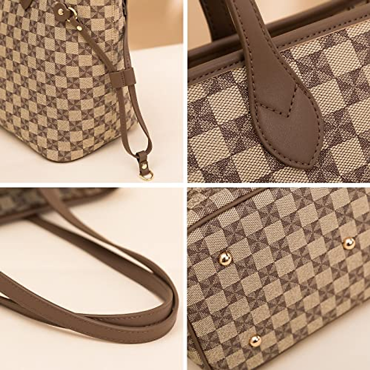 LBiayion Vintage Leather Tote Bag for Women - Women Purses and Handbags, Women Shoulder Bag with Top Zipper Closure