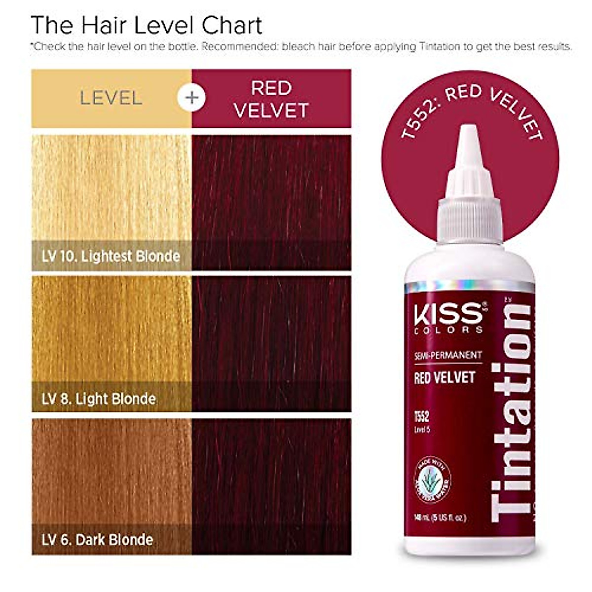 Kiss Tintation Semi-Permanent Hair Color 5 Ounce Red Velvet (2 Pack)