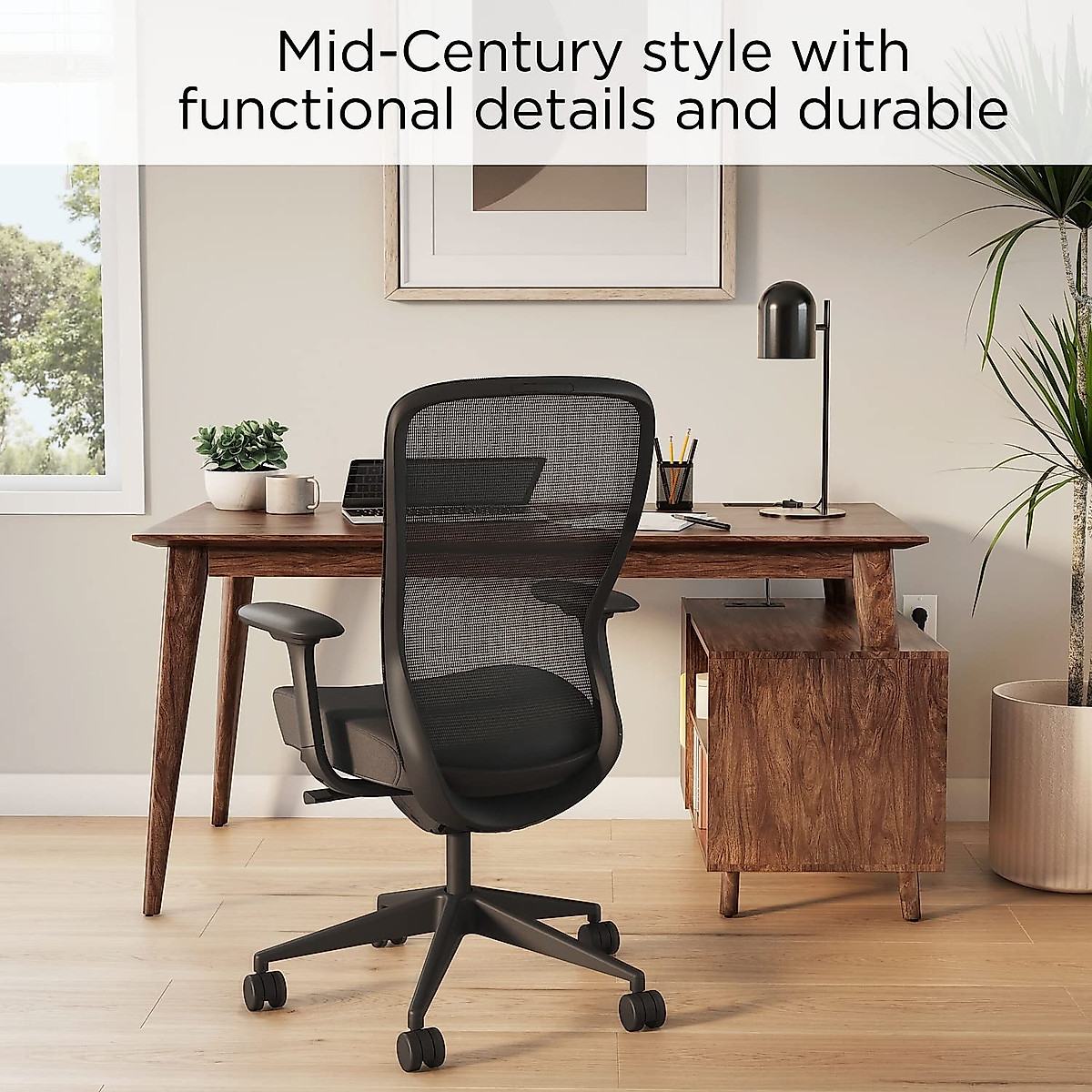 Union & Scale UN56950 MidMod 60 Storage Desk, Espresso (UN56950)