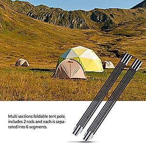 Dilwe Camping Tent Pole, Folding 6 Sections Fibreglass Tent Pole Support Tent Tarp Awning Frames Replacement Sun Rain Shelter for Hiking Camping