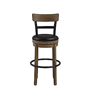 Ball & Cast Swivel Pub Height Barstool 29 Inch Seat Height Light Brown Set of 1