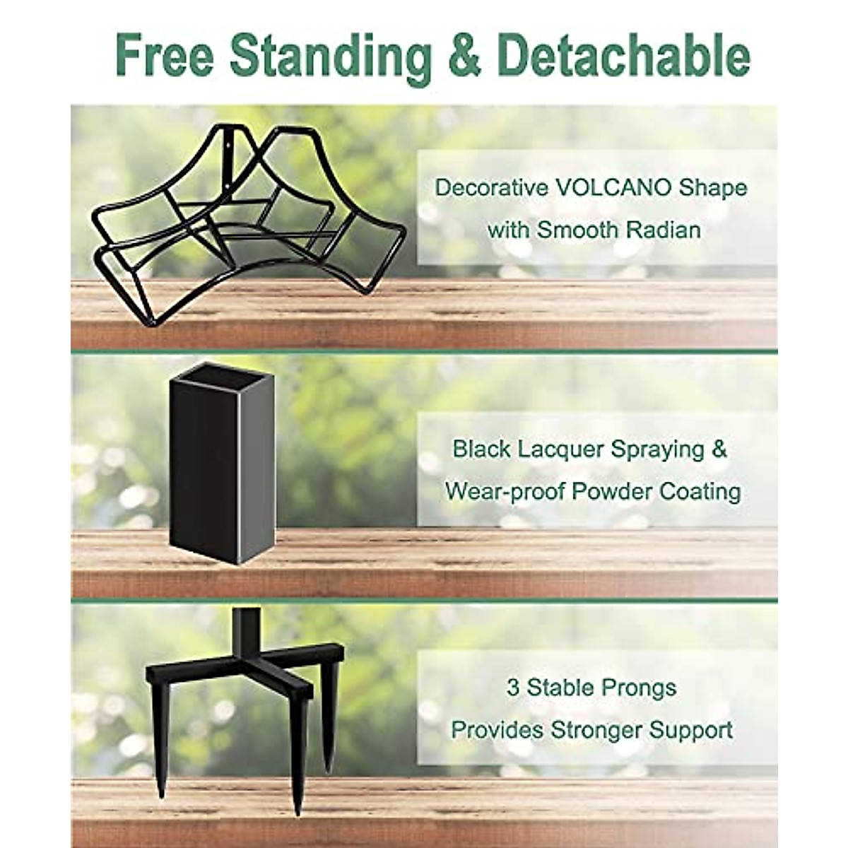 Garbuildman Garden Hose Holder Stand- Outdoor Water Pipe Metal Reel Rack, Shiny Black