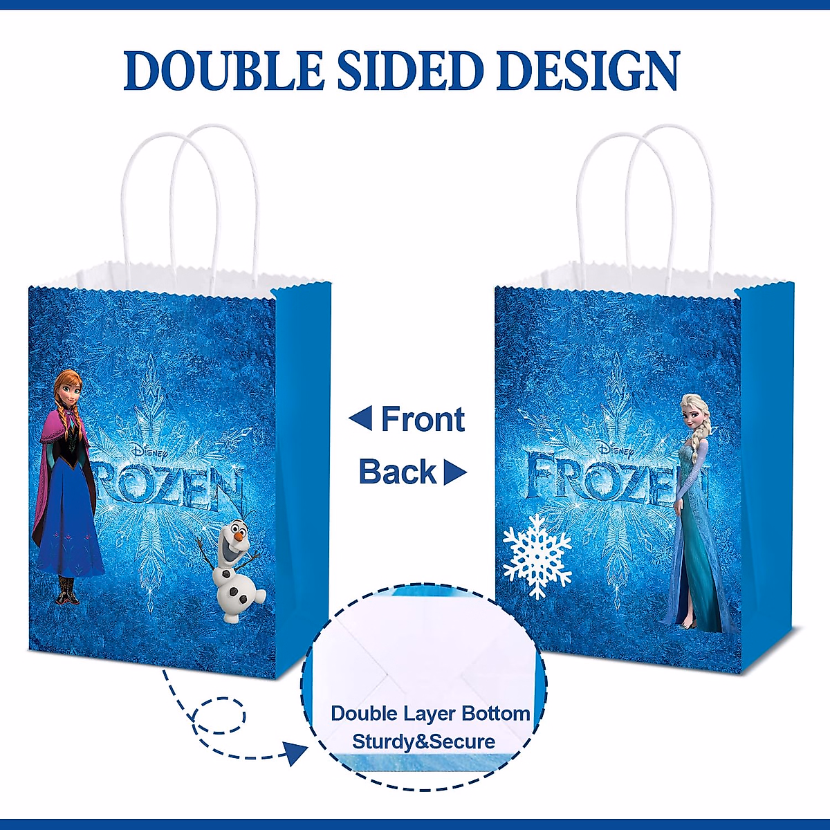 yaxundabcg Ice and Snow Queen Princess Party Bags for Birthday Party Supplies | Froze Princess Birthday Decorations Magic Princess Themed Party Gift Bags Party Favors Bags(12PCS).