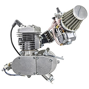 Zeda 80 Performance Bicycle Engine Kit with Dio Reed Valve & OKO Carb - Silver - Motorized Bike (36 Tooth)