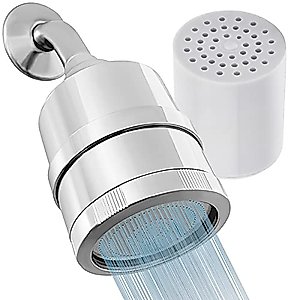 2 In 1 Shower Head Filter, Rain Shower Head High Pressure with Replaceable Shower Water Filter, Rainfall Water Softener Filtered Showerhead for Hard Water (Shower Filter Case)