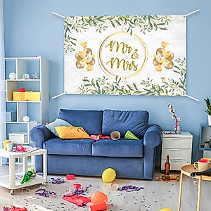 Aonbon Mr & Mrs Backdrop, Wedding Backdrop Banner, Wedding / Engagement / Bridal Shower Party Decoratoions
