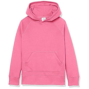 Amazon Essentials Girls' Pullover Hoodie Sweatshirt, Bright Pink, Large