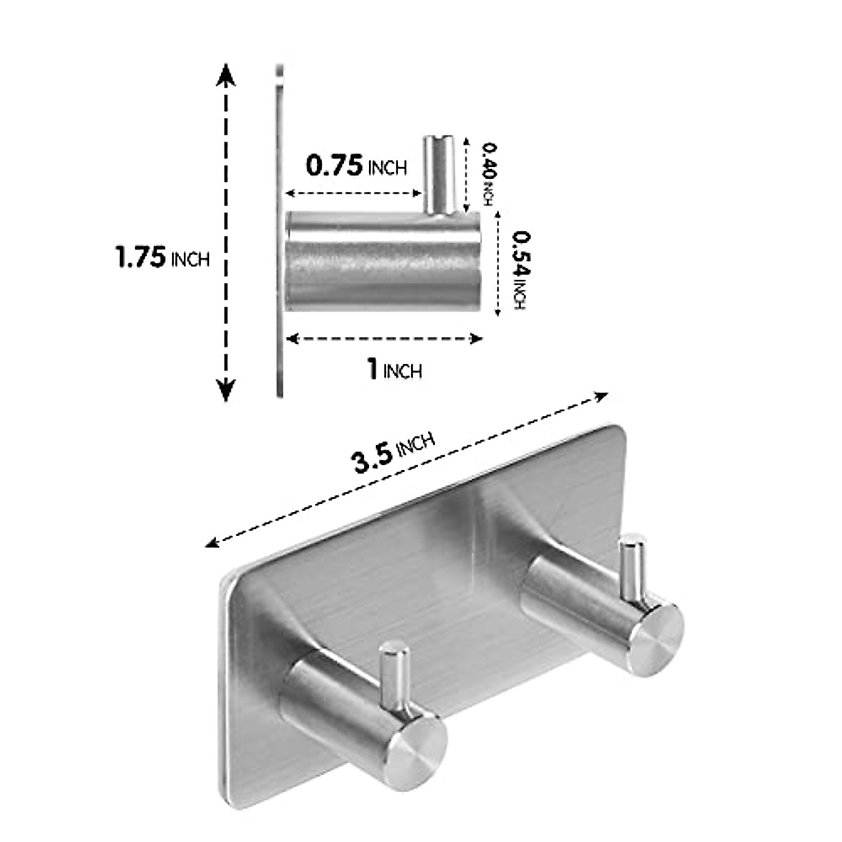 YENZEEN Adhesive Towel Hooks for Bathrooms Shower no Drill Heavy Duty Wall Hooks self Adhesive Towel Rack Stick On Wall Coats Hooks Brushed Nickel Adhesive Hanger for Kitchen,Door,Key,3 Hooks Silver
