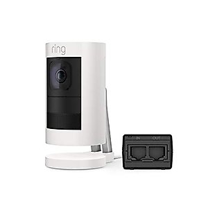 Ring Stick Up Cam Elite, Power over Ethernet HD Security Camera with Two-Way Talk, Night Vision, Works with Alexa - White