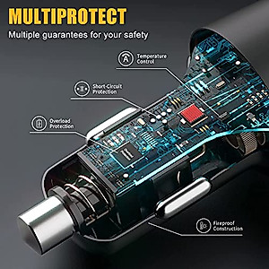 USB C Car Charger Adapter 30W Fast Charge, 12V USB Car Charger Cigarette Lighter Adapter, Car Phone Charger Fit iPhone 13/13 Pro/13 Pro Max/12/12 Pro/12 Mini, Galaxy S22/S10, iPad Pro and More