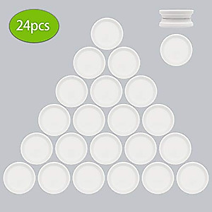 24pcs Terra Cotta Saucer, 3.2-inch Small Mini Clay Pots Tray, Suitable for 3inch, 2.5inch, 2inch Succulents Nursery Pots(White)