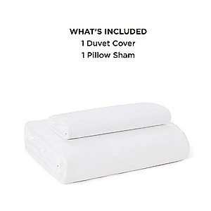 Bedsure Twin/Twin XL Duvet Cover Dorm Bedding - Soft Brushed Microfiber Duvet Cover Twin, 2 pcs, Includes 1 White Duvet Cover (68"x90") with Zipper Closure & 1 Pillow Sham, Comforter NOT Included