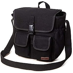 Scorlia Insulated Lunch Bag, Leakproof Lunch Cooler Bag With Adjustable Shoulder Strap, Durable Reusable lunch Box with Side pockets and Drinks Holder for Men Women Work, School, Picnic, Black