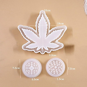 Silicone Maple Ashtray Mold,DIY Crystal Epoxy Mold Maple Leaf Ashtray Tooth Grinding Cigarette Grinding Combination Silicone Mold for Cigar Pot and Jewelry Storage Tray