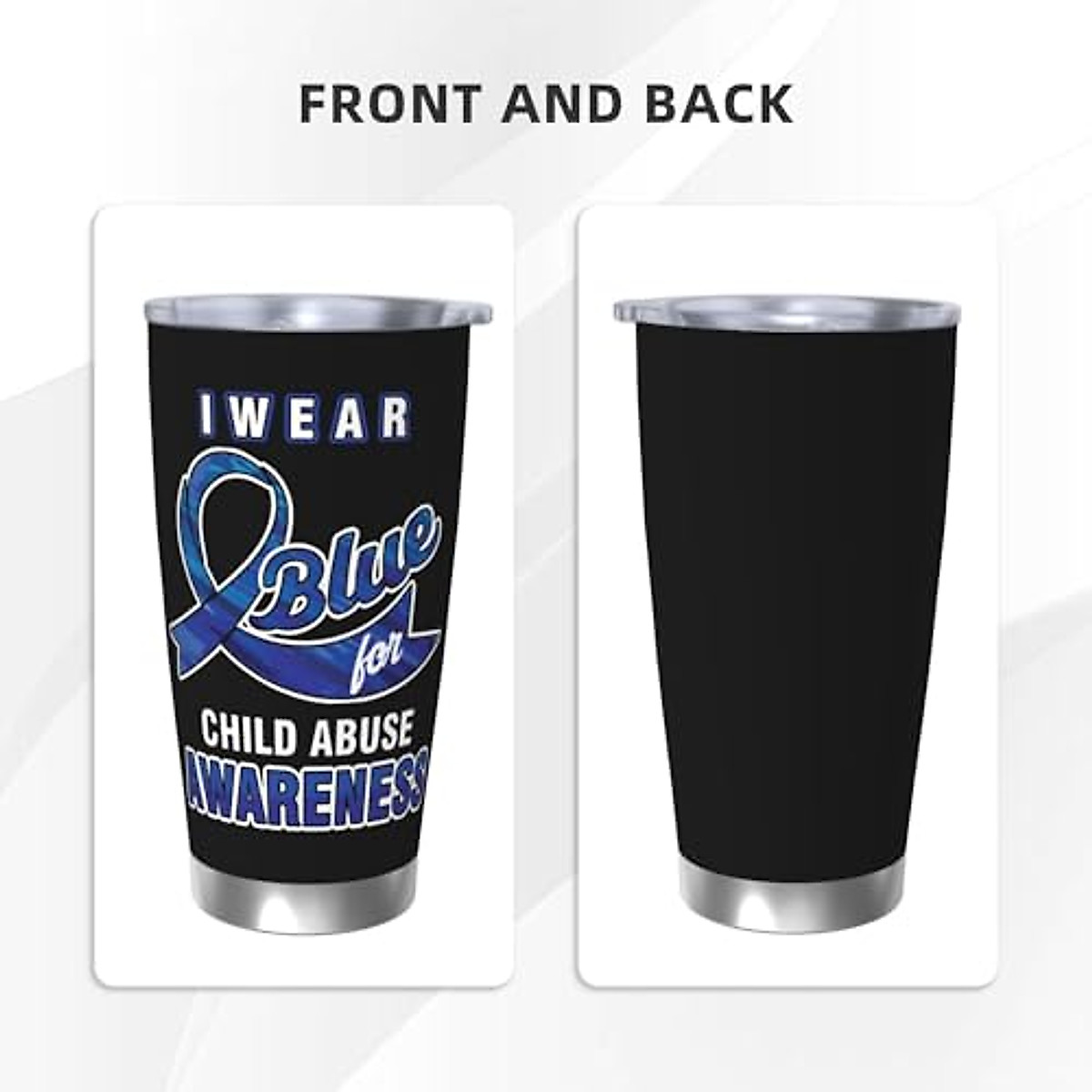 JIESAJ Child Abuse Awareness Insulated Tumbler 20oz Car Cup For Man'S Womans Insulated Tumbler