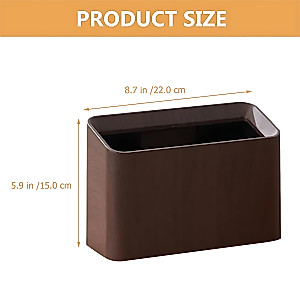 AIWE7D Mini Desk Trash Can, Desktop Trash Can Wood Grain, Uncovered Retro Wastebasket for Kitchens, Offices, Living Room, Makeup Table (Walnut)