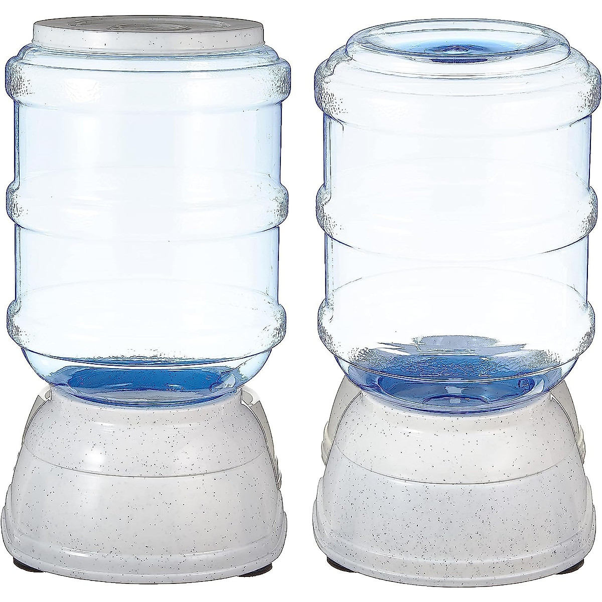 Amazon Basics Automatic Dog Cat Water Dispenser Gravity Feeder Set, Small, 6-Pound Food Capacity, 1-Gallon, Gray