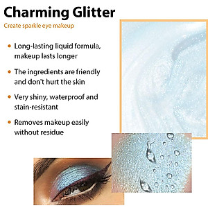 AMY'S DIARY 8 Colors Liquid Shimmer Eye Shadow Kit - Sparkling Metallic High Pigmented Glitter Eye Shadow, Quick Drying Long Lasting Creates Dimensional Beauty Eye Looks