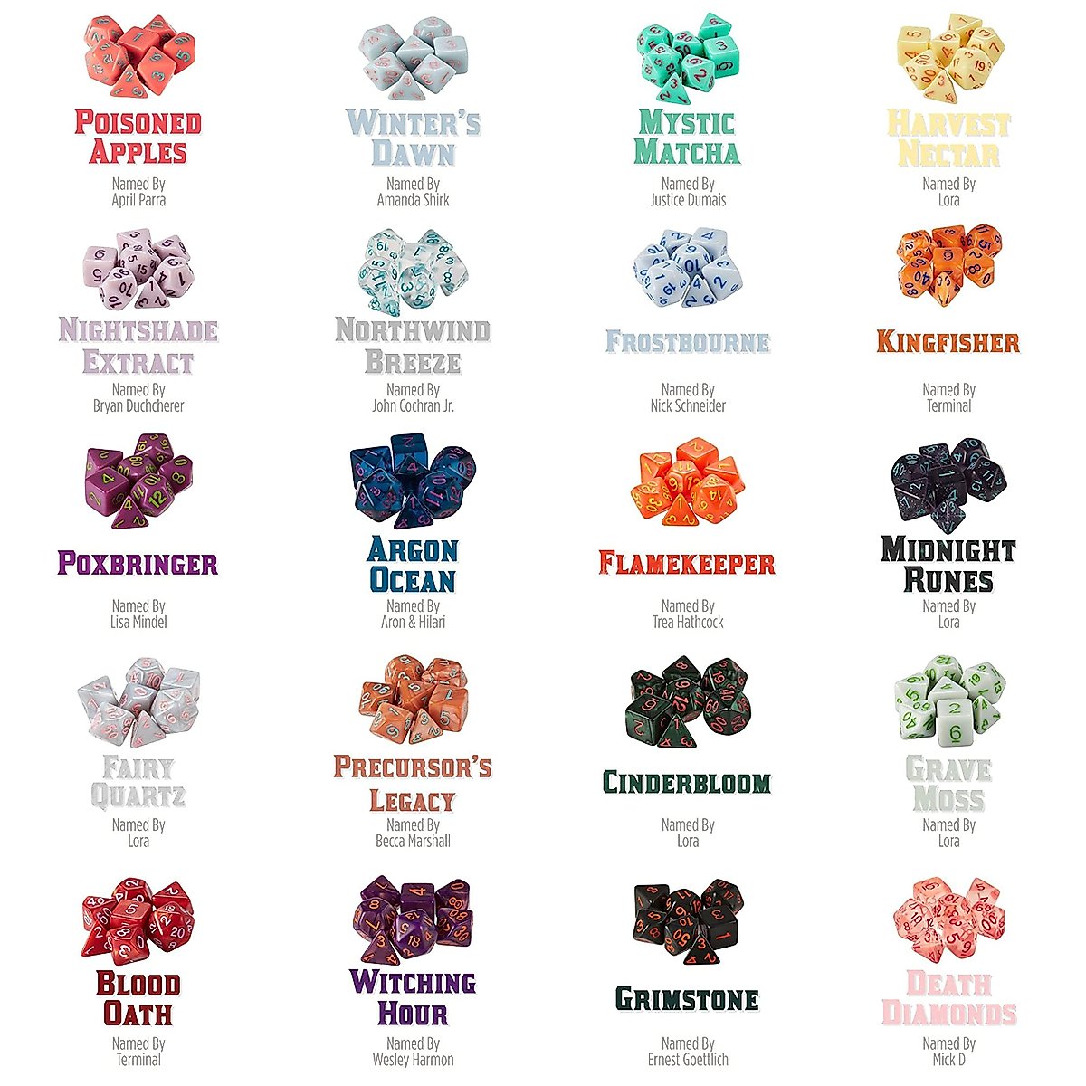 Series IV Set of 7 Tabletop RPG Dice| 7 Different Polyhedral Role Playing Dice per Set| TTRPG DND Dice| Cinderbloom