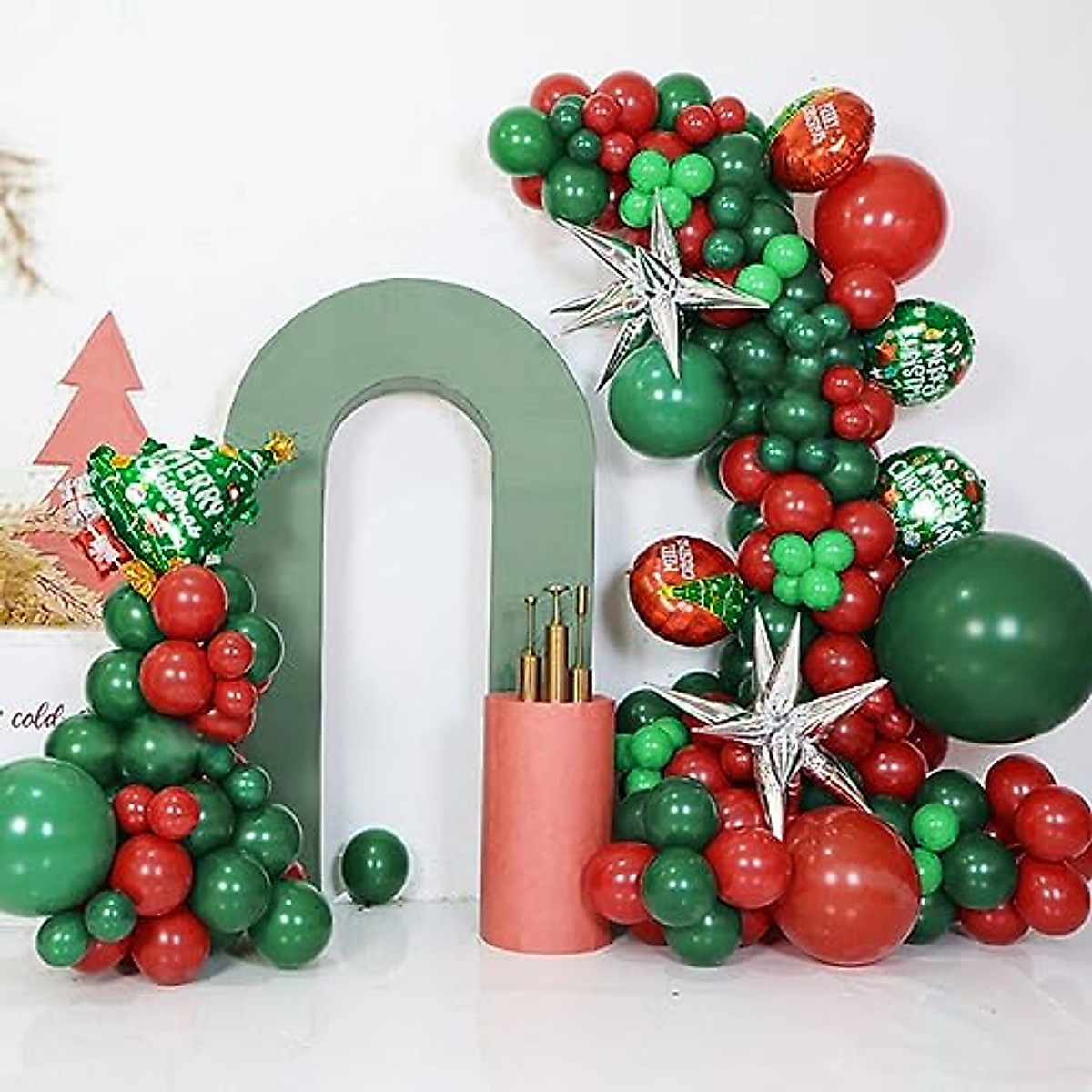 RUBFAC 36in Dark Green Giant Balloons, 5pcs Green Latex Helium Balloons for Birthday Wedding Party Photo Shoot Baby Shower Decoration