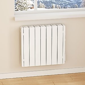 1500W Plug-in Electric Panel Wall Heater for Indoor Use with Thermostat, Convection Space Heater Freestanding with Wheels Easy Control Knob Switch