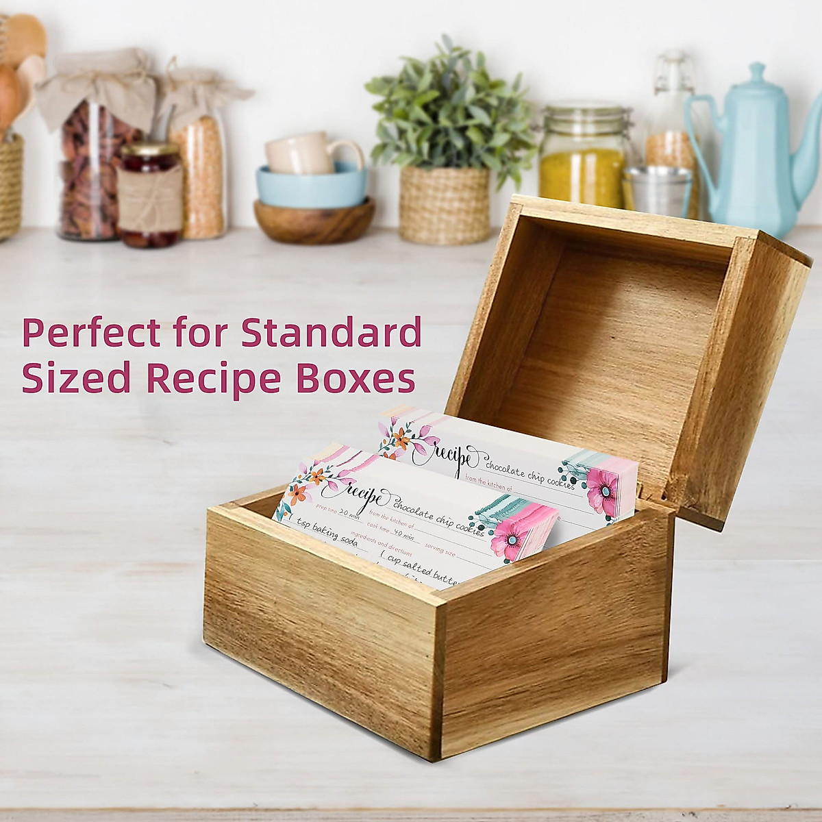 LotFancy Recipe Cards, 4x6 Inch, 60 Count, Double Sided, Blank Recipe Cardstock, Floral Recipe Index Cards