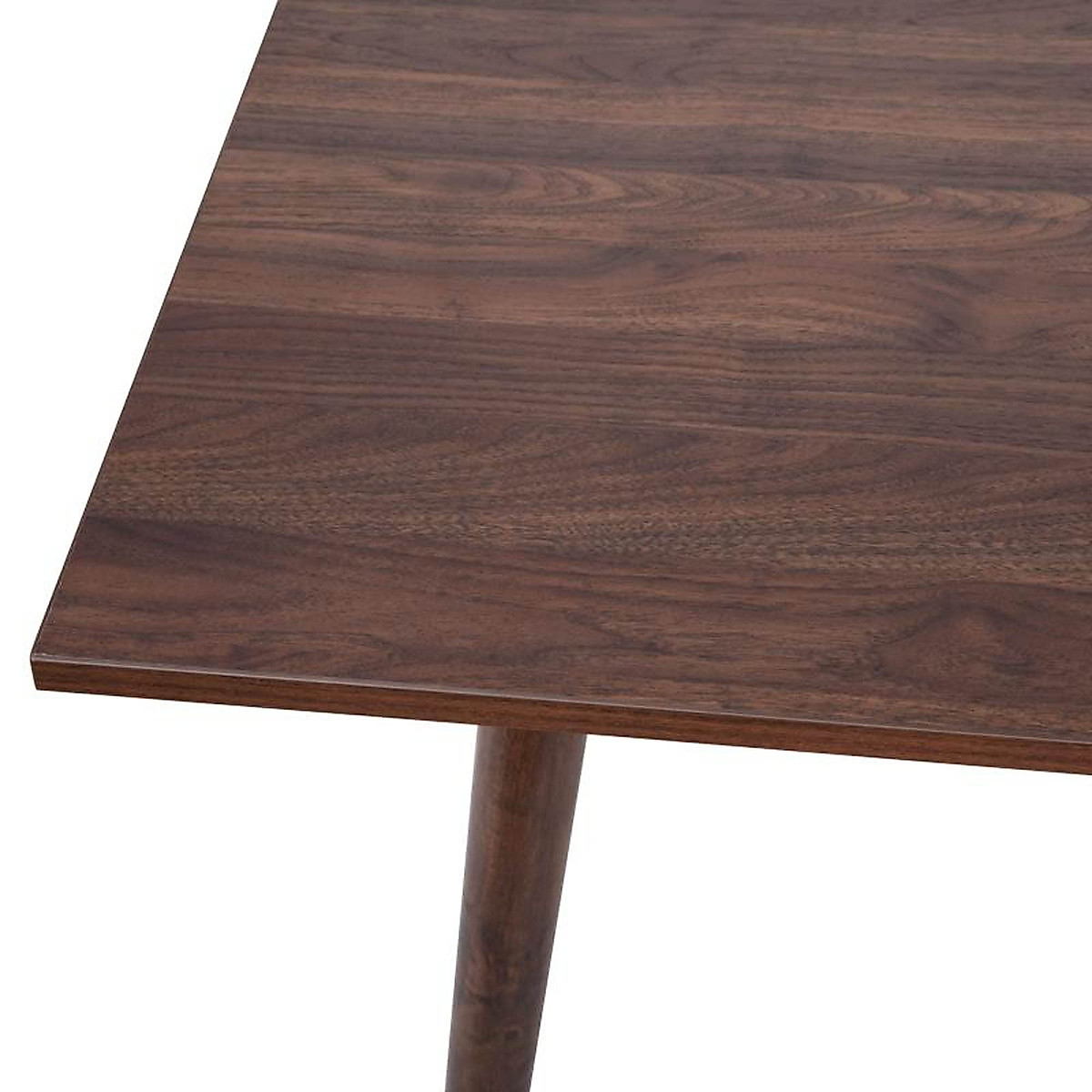 Flash Furniture Hatfield Mid-Century Modern Dining Table - Dark Walnut Engineered Wood Kitchen Table - 47 Inches - Tapered Wood Legs - Seats up to 4 Adults