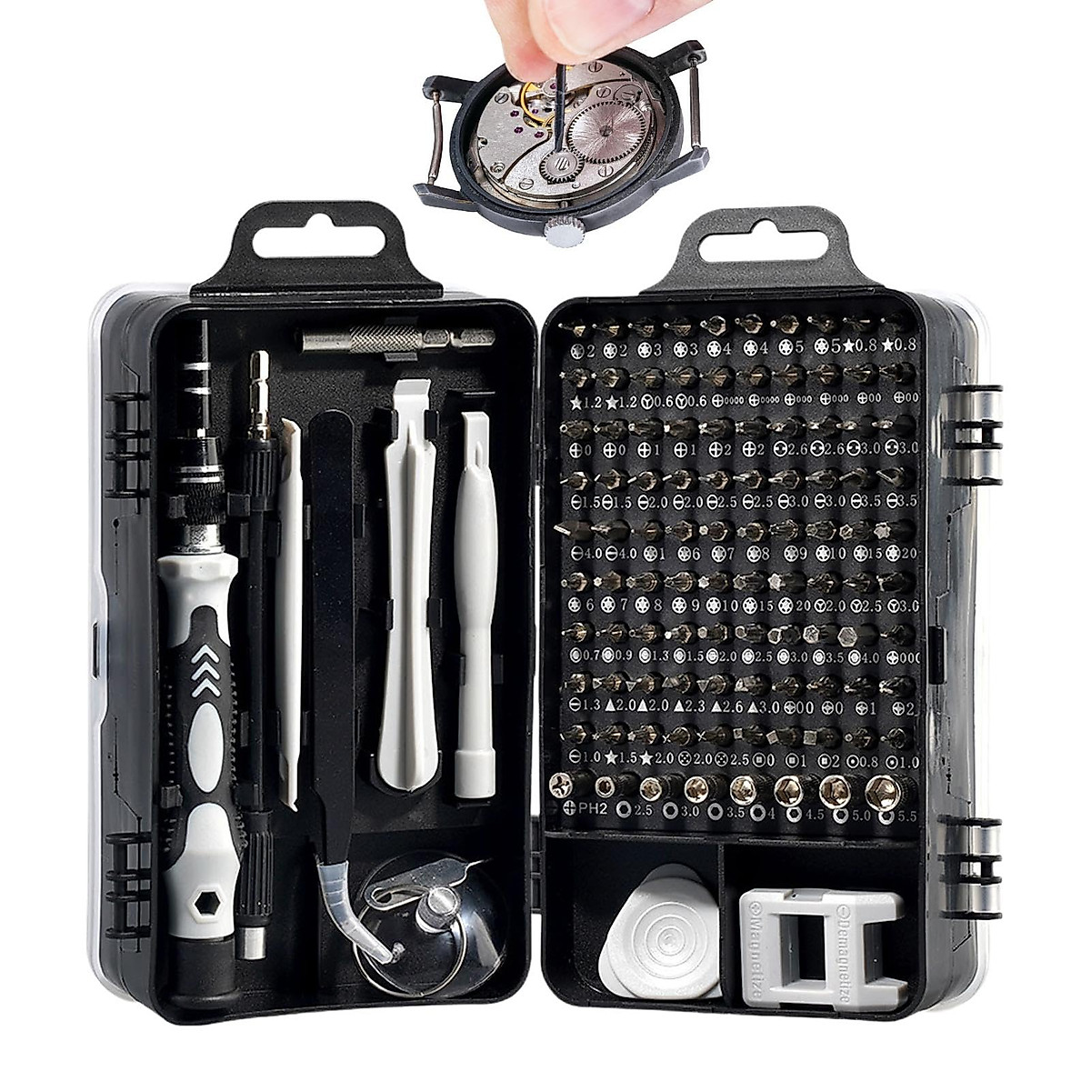 Electric Screw Driver, 115 in 1 Magnetic Repair Tool Kit, Rechargeable Precision Screwdriver Set, Anti Slip Durable Designed Screwdriver and Box, Battery Powered Screwdriver for Pc Cellphone Computer