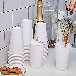 LITOPAK 210 Pack 16 oz Disposable Paper Coffee Cup, Hot/Cold Beverage Drinking Cups for Water, Paper Coffee Cups, White Paper Hot Coffee Cups, Suitable for Party, Picnic, Travel, and Events.
