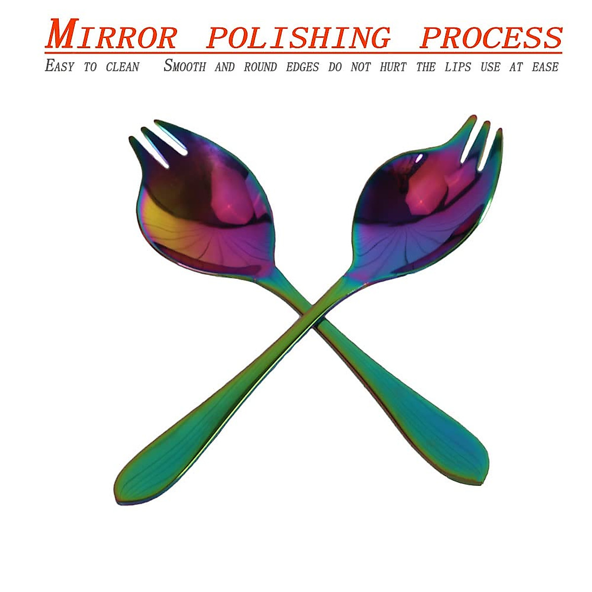 Lmylzfc 1 set of 6 pieces Salad Spoon Salad Spoons for Serving Salad Spoon and Fork Serving set Stainless Steel Salad Spoon