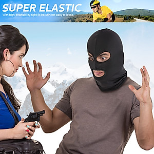 Geyoga Balaclava Covering Three Holes Full Face Covering Summer Thin Open Face Hood Windproof Motorcycle Face Cover (Black, Blue, White, Gray,4 Pieces)