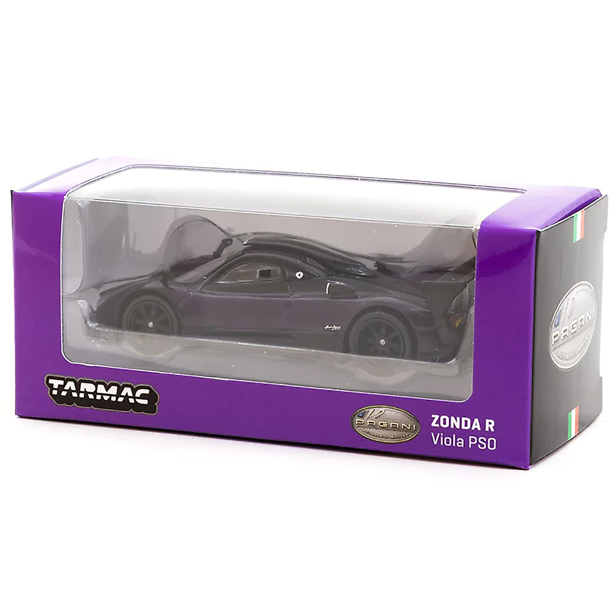 Pagani Zonda R Viola PSO Metallic and Black Global64 Series 1/64 Diecast Model Car by Tarmac Works T64G-TL015-PU