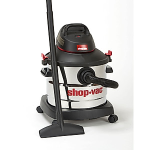 Shop-Vac 5989405 8 Gallon Wet/Dry Vacuum, 6.0 Peak HP, Stainless Steel, 12 Ft Hose, Ideal for Home & Commercial Use