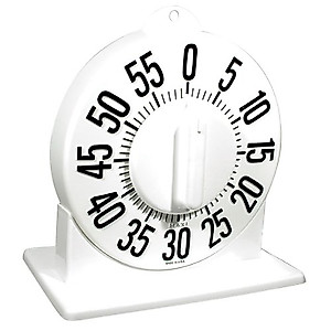 Tactile Short Ring Low Vision Timer with Stand - White Dial