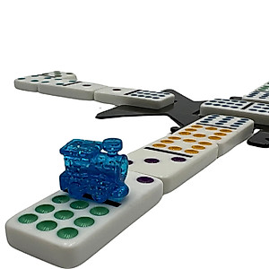 Front Porch Classics | Double 12 Colored Dot Dominoes Set On-The-Go Travel Storage Tin, 2 to 8 Players Ages 8 to 99